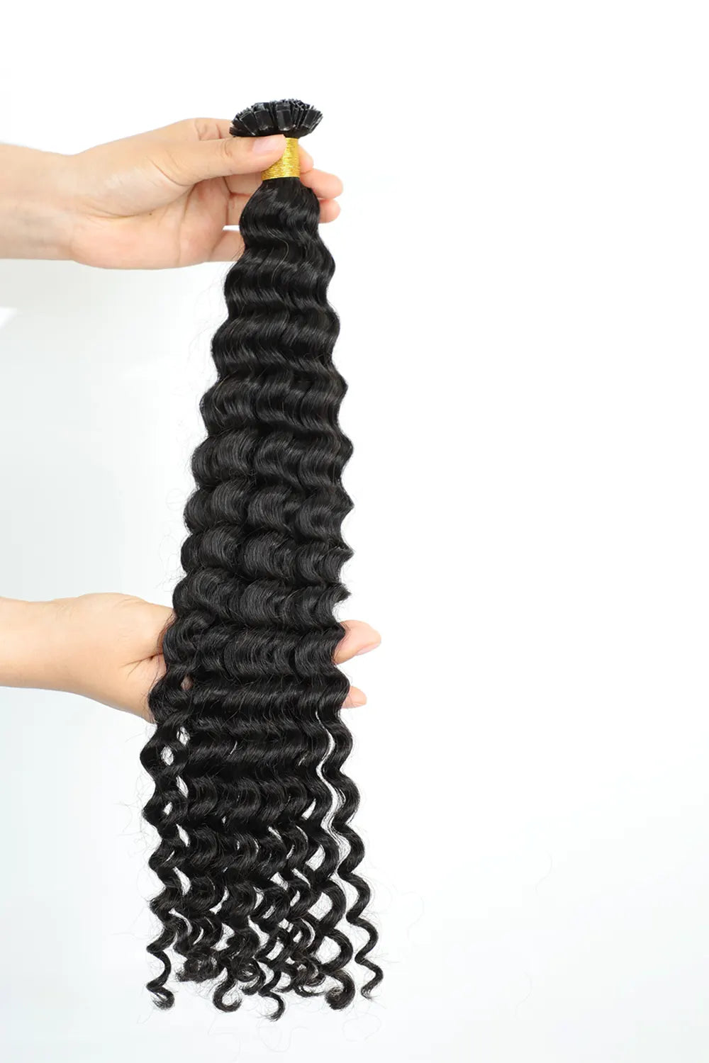 Keratin Bonded Hair Extensions | V-Tip | Black Hair Deep Curly Keratin Bonded Hair Extensions | V-Tip | Black Hair Deep Curly