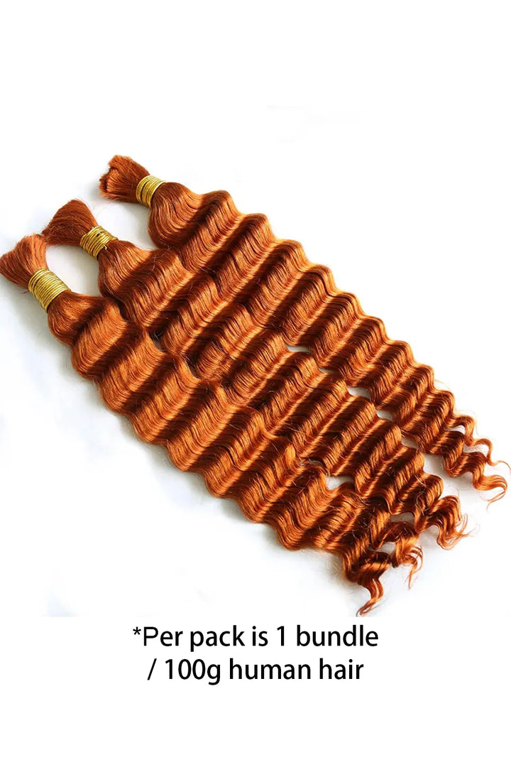 350# Ginge Deep Wave Bulk Human Hair For Braiding BU20