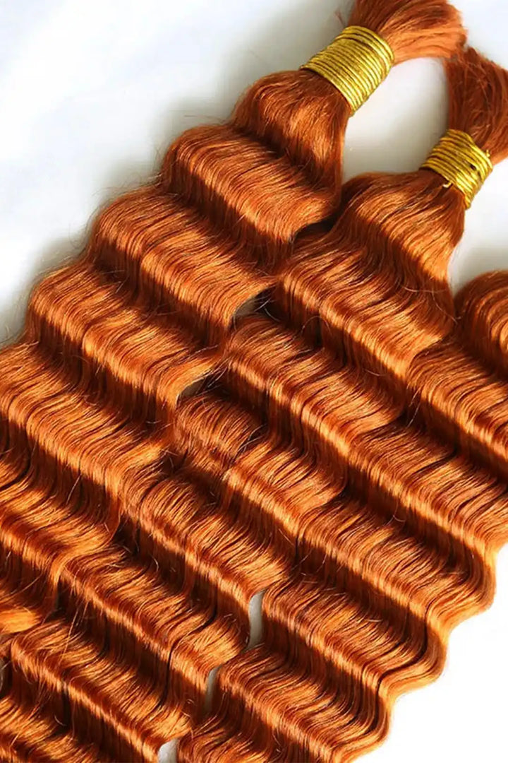 350# Ginge Deep Wave Bulk Human Hair For Braiding BU20