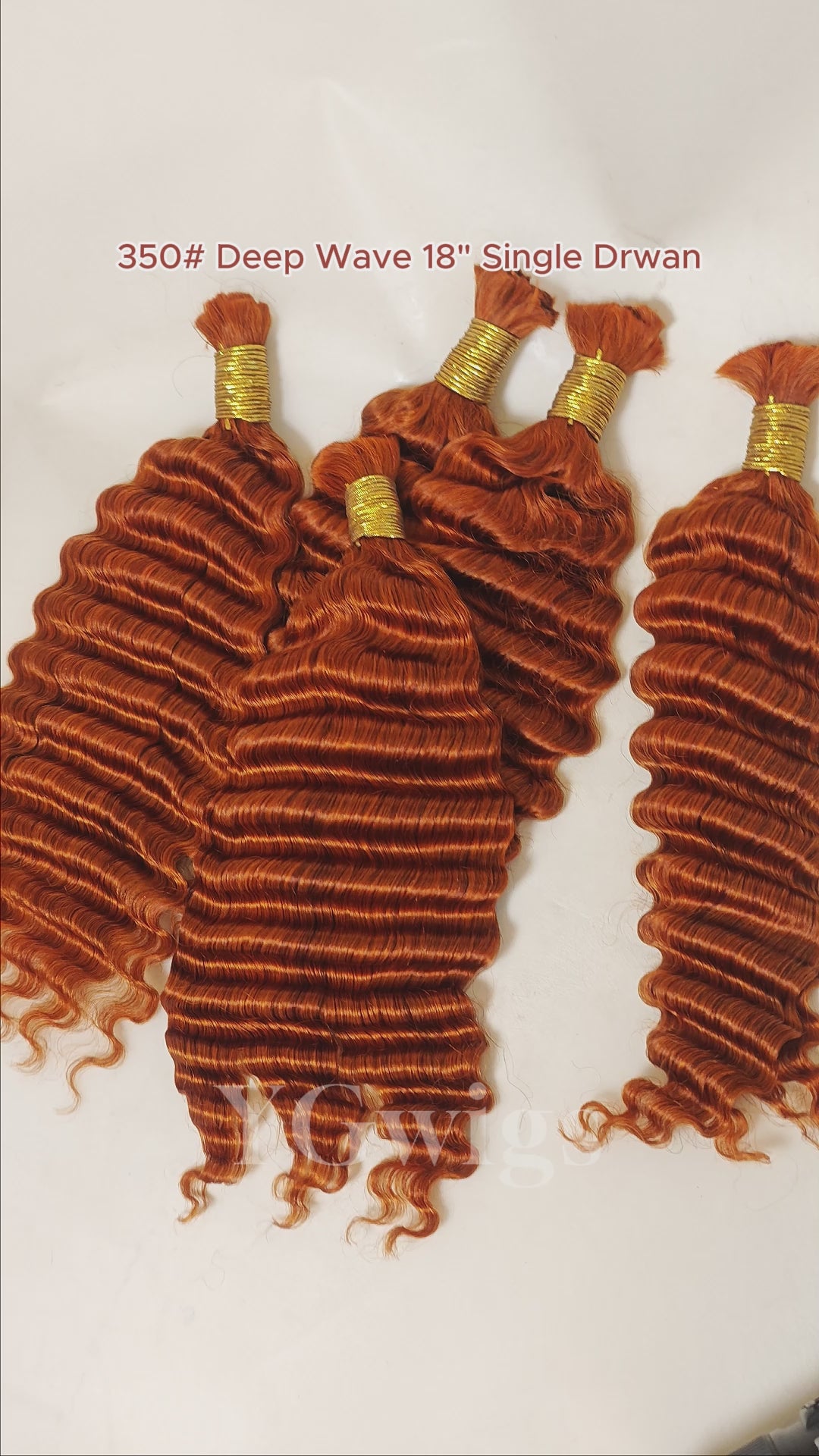 350# Ginge Deep Wave Bulk Human Hair For Braiding BU20