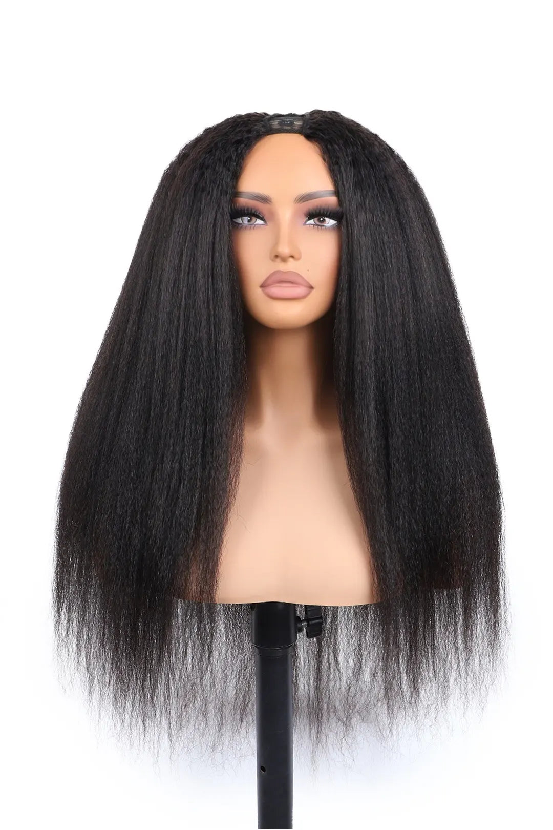 U Part Wig Kinky Straight Human Hair Beginner Friendly - 4 Bundles