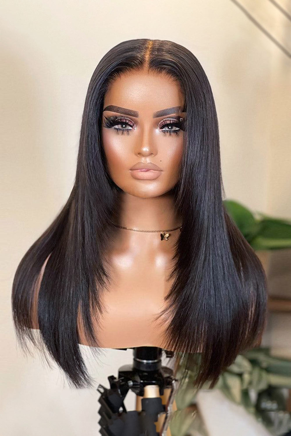 13*6 HD Glueless Straight Feather Natural Human Hair Fake Scalp Wig